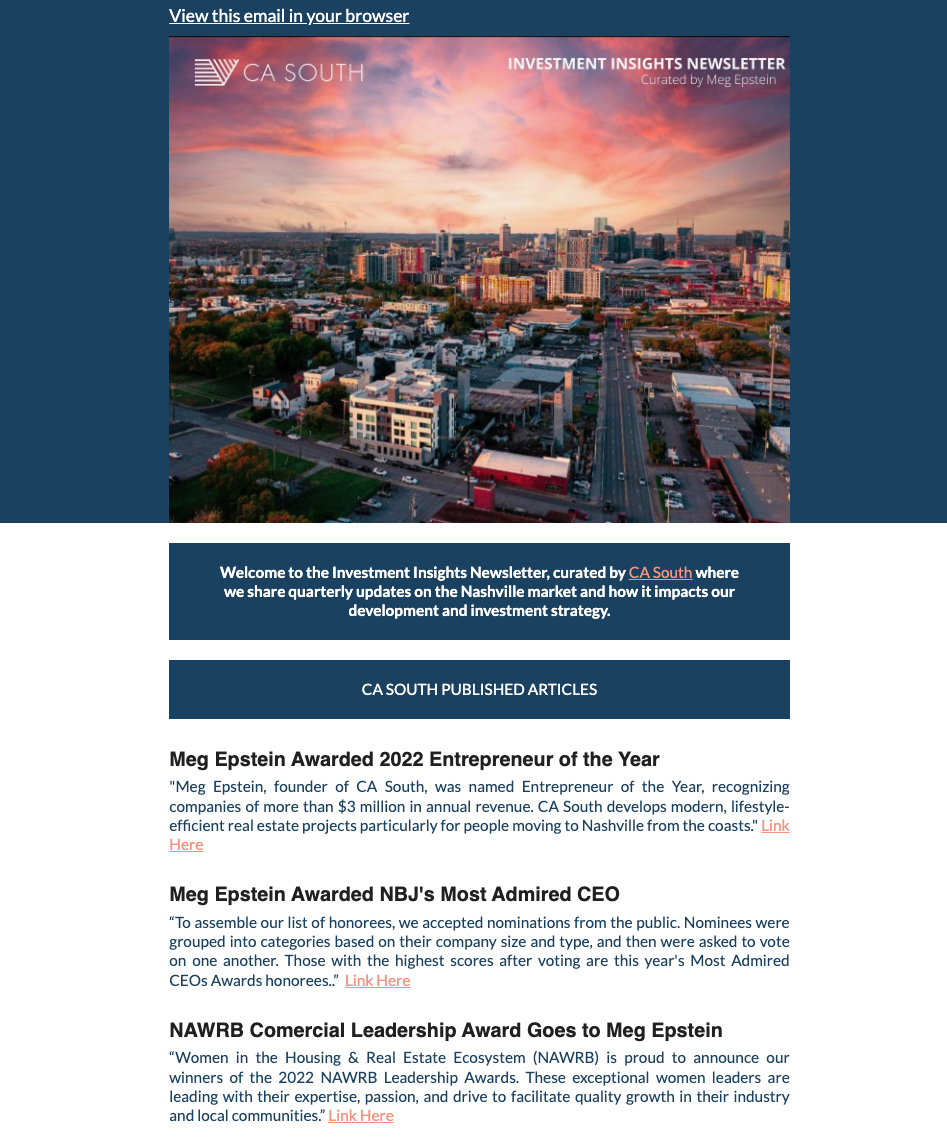 Investment Insights Newsletter: Q1 2023 – CA South